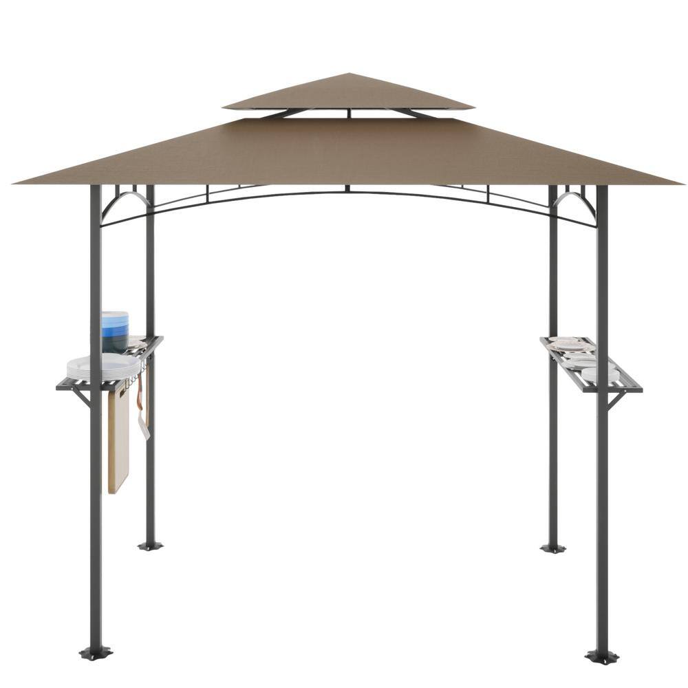8 ft. x 5 ft. Beige Soft Top Barbecue (BBQ) Grill Canopy 142270368 ...