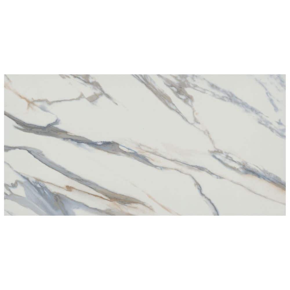 MSI Velora Azul White 24 in. x 48 in. Polished Porcelain Stone Look ...