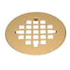 Oatey 4-1/4 in. Round Snap-In Polished Brass Shower Drain Cover 420042 ...