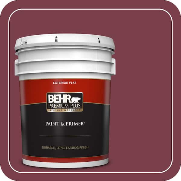 BEHR PREMIUM PLUS 5 gal. #S-H-110 Wine Tasting Flat Exterior Paint ...