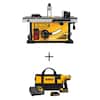 DEWALT 15 Amp Corded 10 in. Job Site Table Saw with Rolling Stand with 20V 1/2 in. Drill/Driver ...