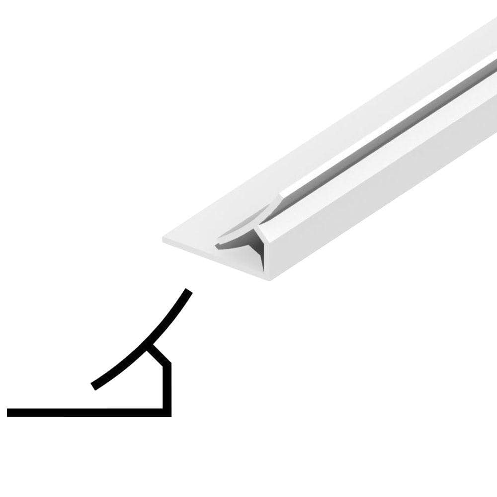 Stabilit 1/2 in. x 3/4 in. x 96 in. White PVC Tile Inside Corner ...