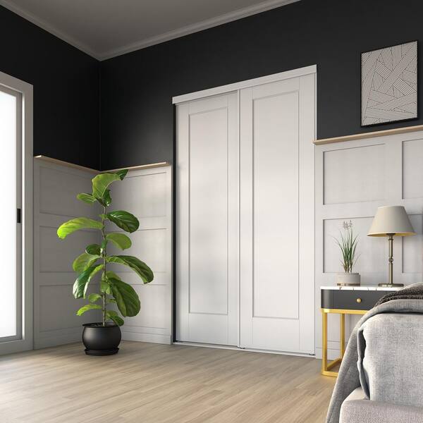 Contractors Wardrobe 60 in. x 81 in. Beaufort White Prefinished ...