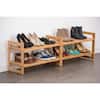 TRINITY 15.5 in. H 18-Pair 4-Tier Brown Bamboo Shoe Rack TBFLNA-24032 ...