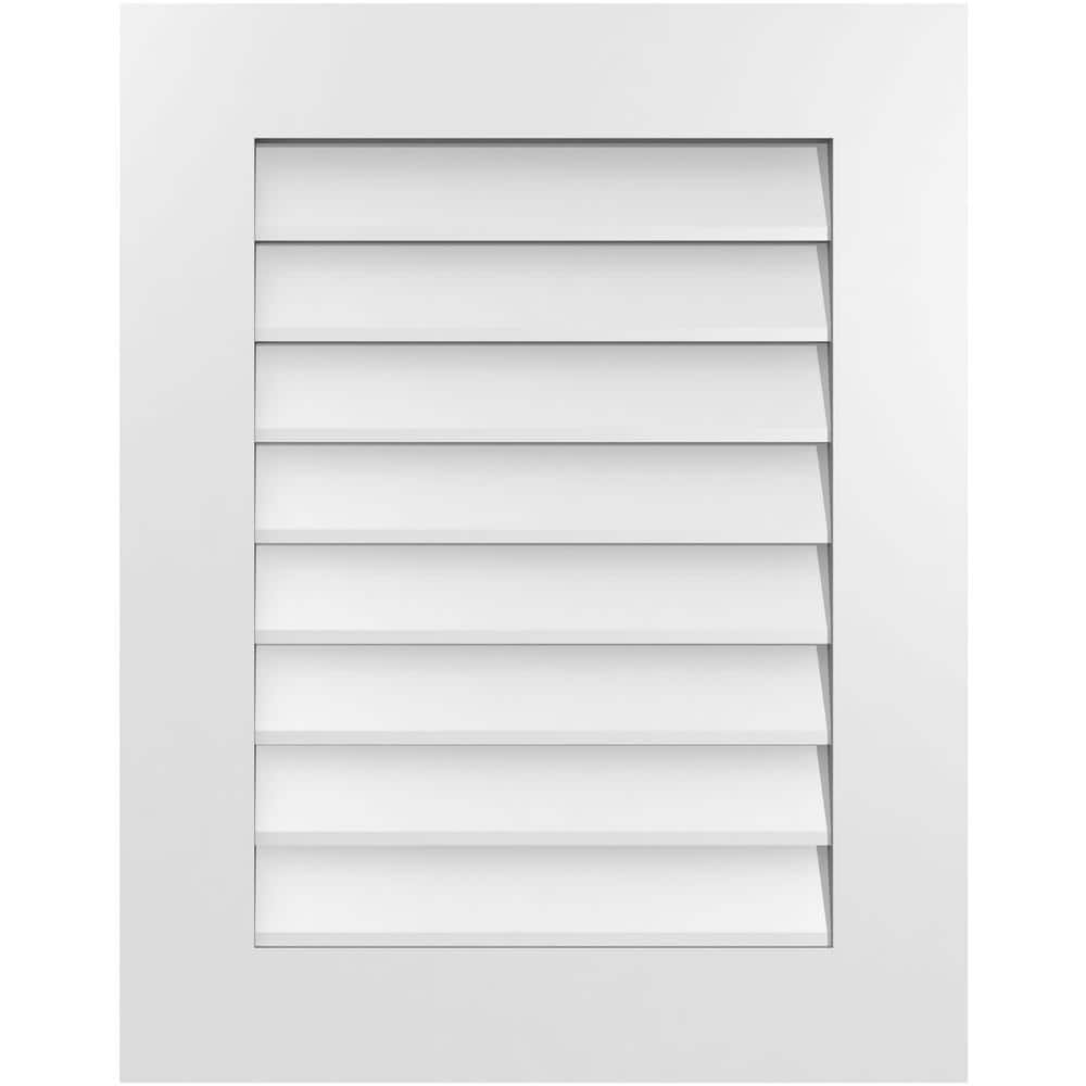 Ekena Millwork 22 in. x 28 in. Rectangular White PVC Paintable Gable ...