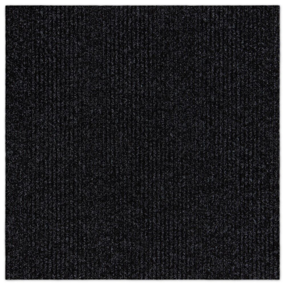 French Broad Wide Wale Black Residential 18 in. x 18 in. Peel and Stick ...