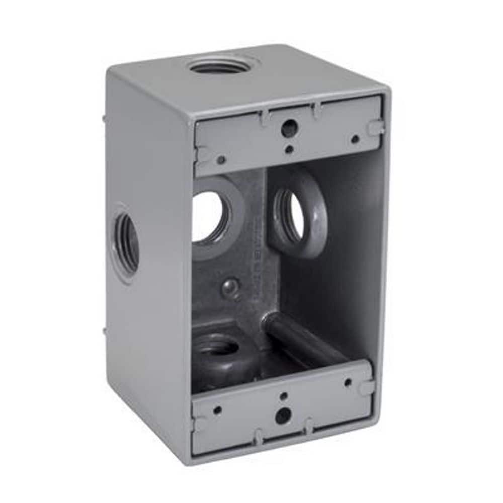 Southwire 1/2 in. Weatherproof 5-Hole Deep Single Gang Box WDB1550X ...