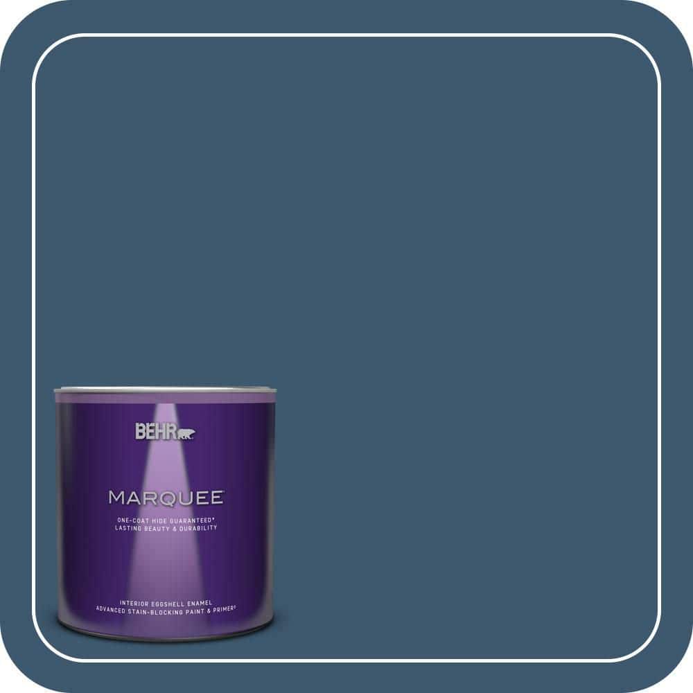 BEHR MARQUEE 1 qt. #BXC-24 Atlantic Tide Eggshell Enamel Interior Paint ...