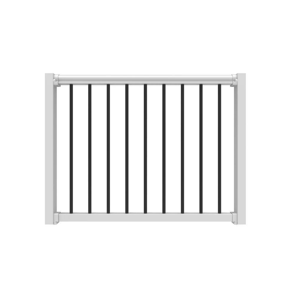 Veranda 36 in. to 48 in. Traditional White Poly-Composite Rail Gate Kit ...