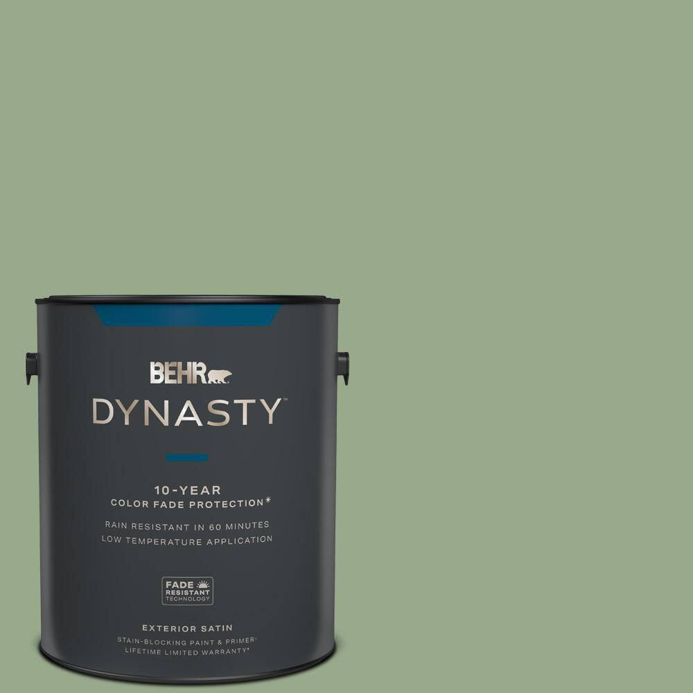 BEHR DYNASTY 1 gal. #PPU11-05 Pesto Green Satin Enamel Exterior Stain ...