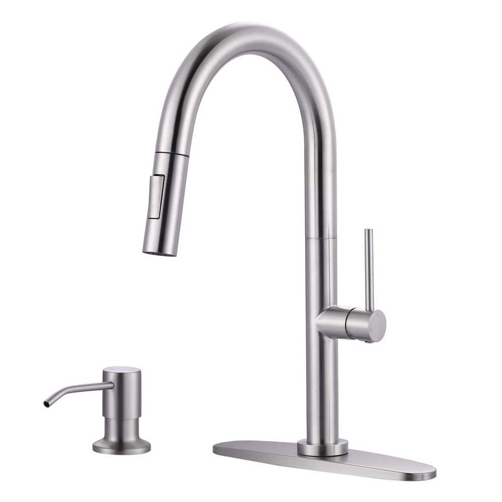 AVITAS 17 in. H 2 Modes High Arc Single Handle Pull Down Kitchen Faucet ...