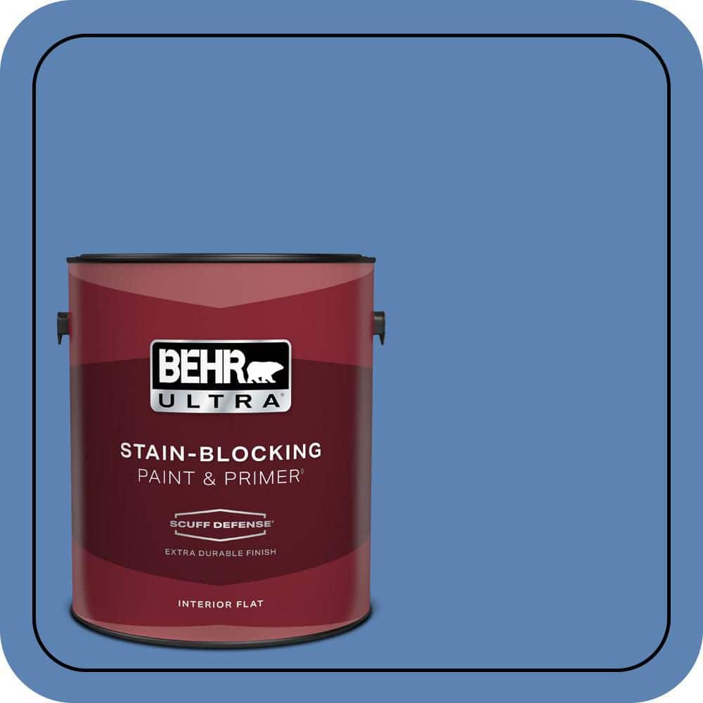 BEHR ULTRA 1 gal. #PPU15-06 Neon Blue Extra Durable Flat Interior Paint ...