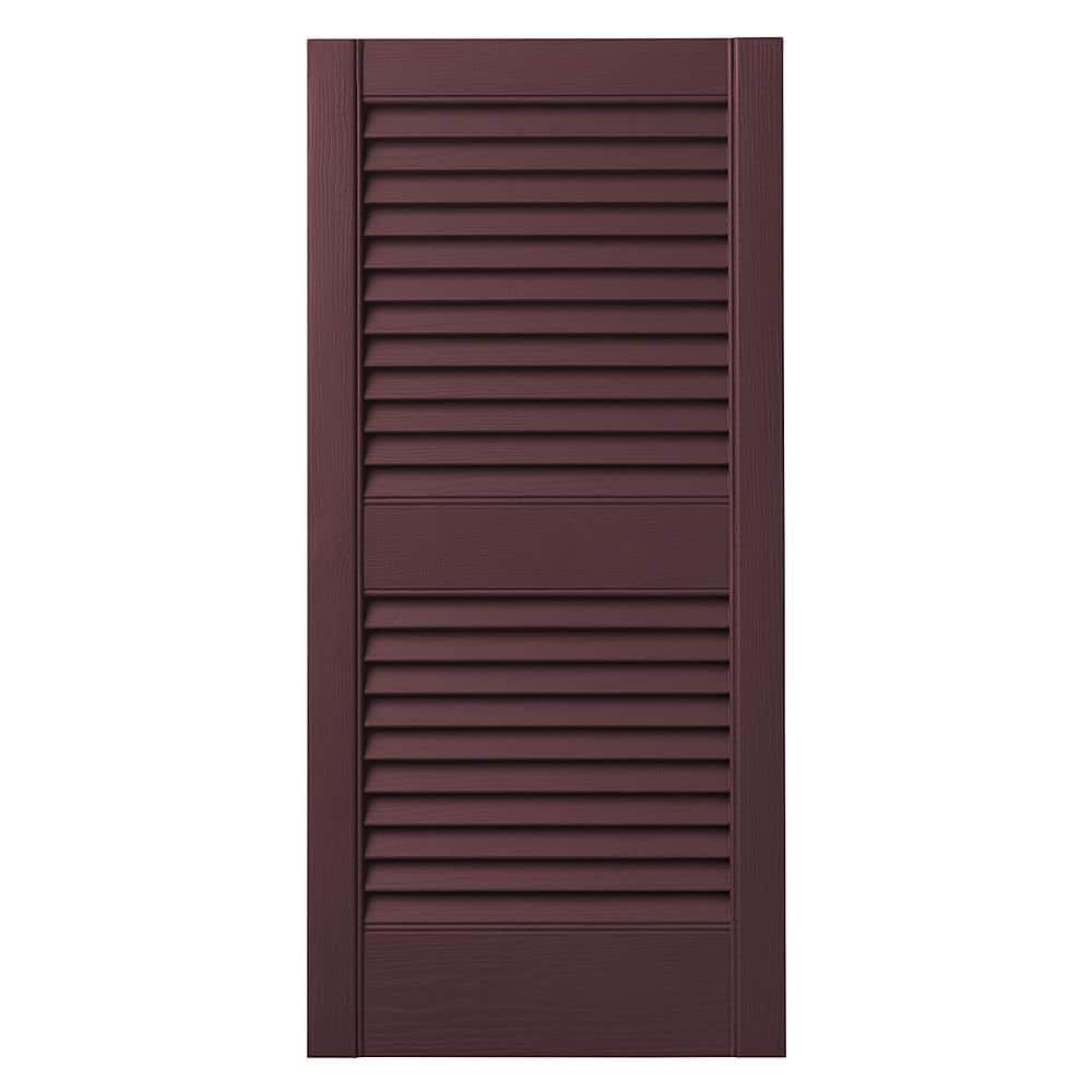 Ply Gem 15 in. x 35 in. Open Louvered Polypropylene Shutters Pair in ...
