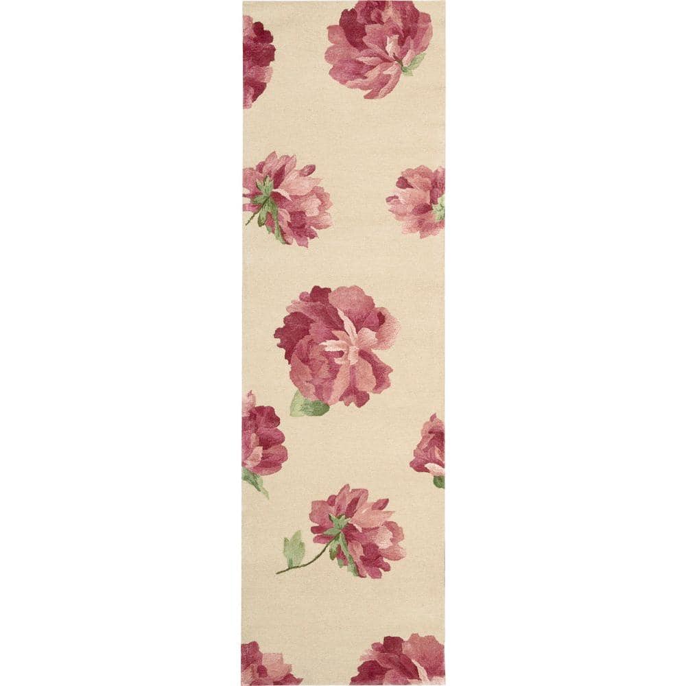 Nourison Wild Roses Iris 2 ft. 3 in. x 8 ft. Runner 264459 - The Home Depot