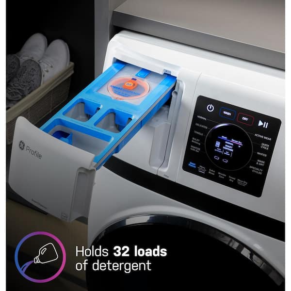 GE Profile 4.6 cu. ft. Smart UltraFast Electric Washer and Dryer Combo ...