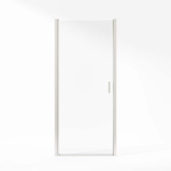 ANGELES HOME 31-32 in. W x 72 in. H Semi-Frameless Pivot Shower Door in ...