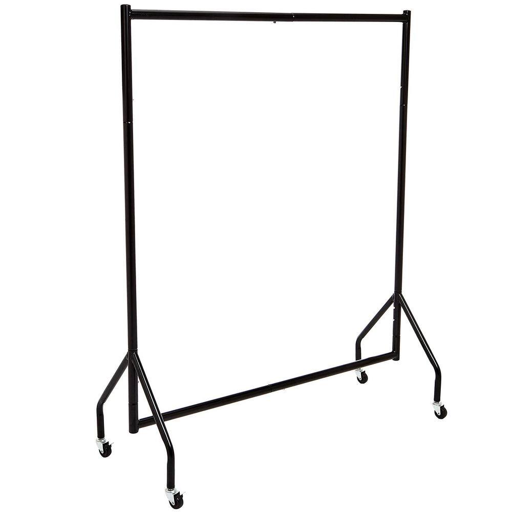 Black Metal Garment Clothes Rack with Wheels 48 in. W x 60 in. H AZrack ...