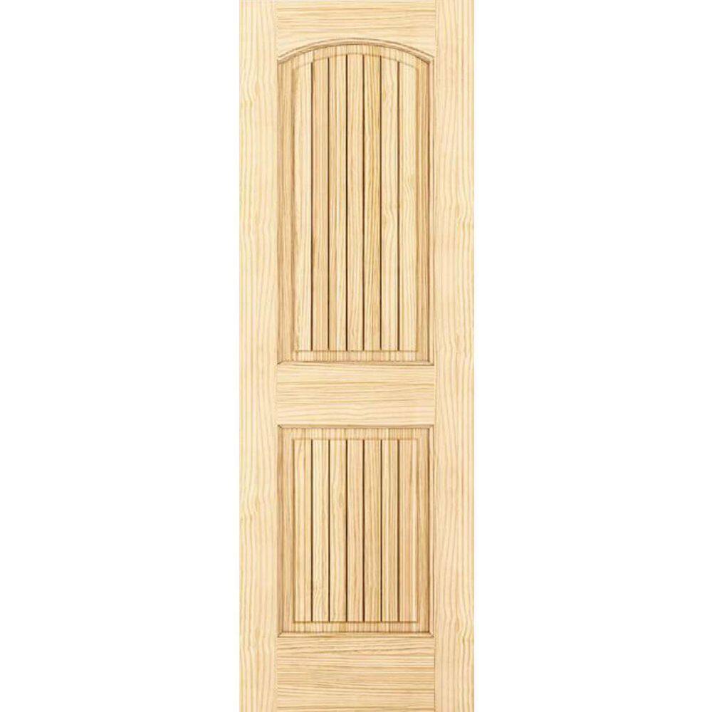 Kimberly Bay 80 in. H x 28 in. W 2-Panel Arch Colonial Unfinished Pine ...