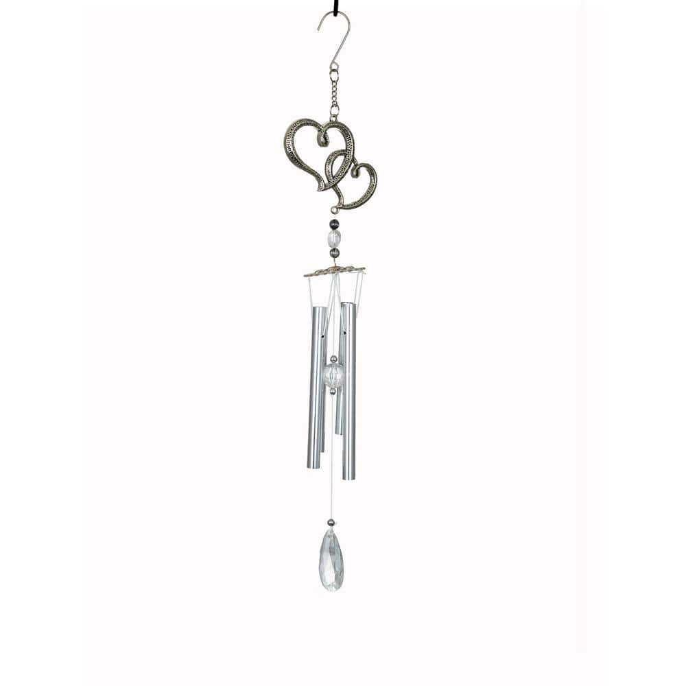 Ashman Online 17 in. Wind Chime with Double Heart Deep Tone Symphony ...