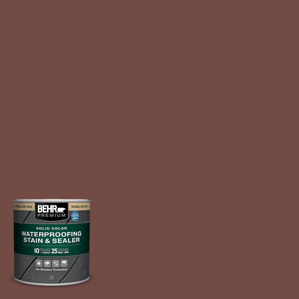 BEHR PREMIUM 8 oz. #SC-223 Applewood Solid Color Wood Waterproofing ...