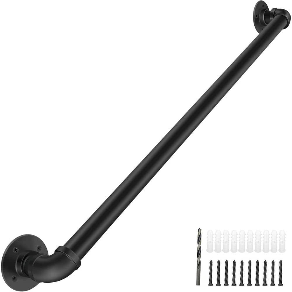 Afoxsos 4 ft. Metal Pipe Staircase Handrail Industrial Railing 1.25 in ...