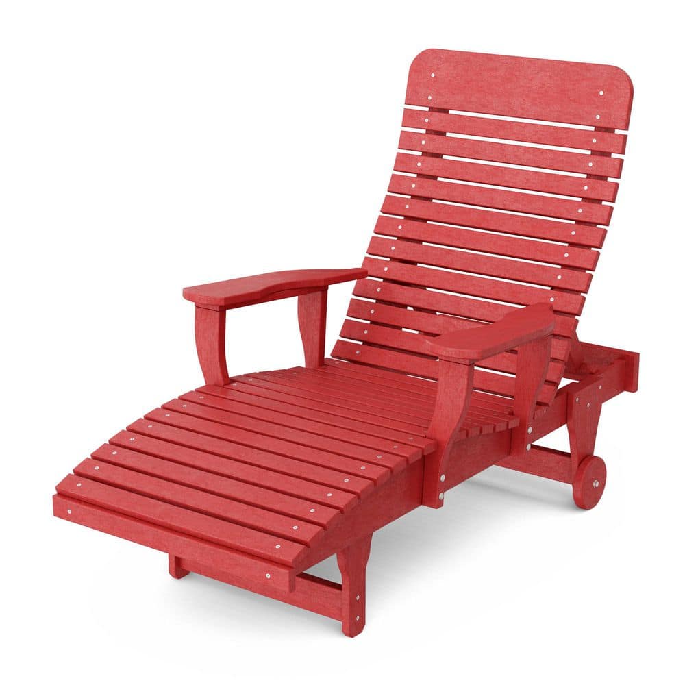 Wildridge Signature Cardinal Red HDPE Plastic Outdoor Chaise Lounge LCC ...