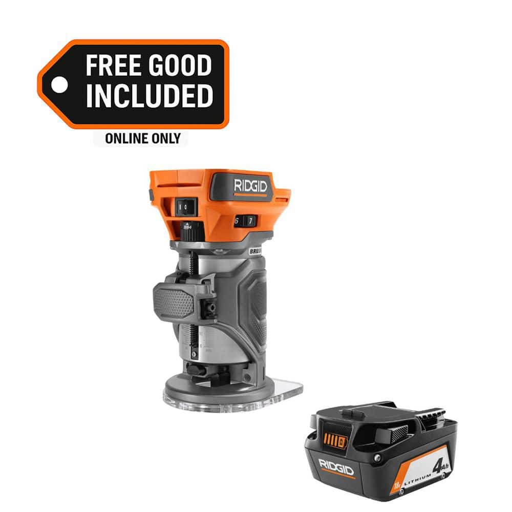 Reviews for RIDGID 18V Brushless Cordless Compact Router with FREE 4.0 ...