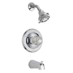 Delta Foundations 1-Handle Tub and Shower Faucet Trim Kit in Chrome (Valve Not Included) BT13410 ...