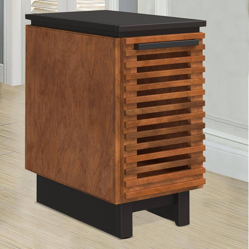 Bridgevine Home 12 in. Fully Assembled Brown and Black Side Table ...