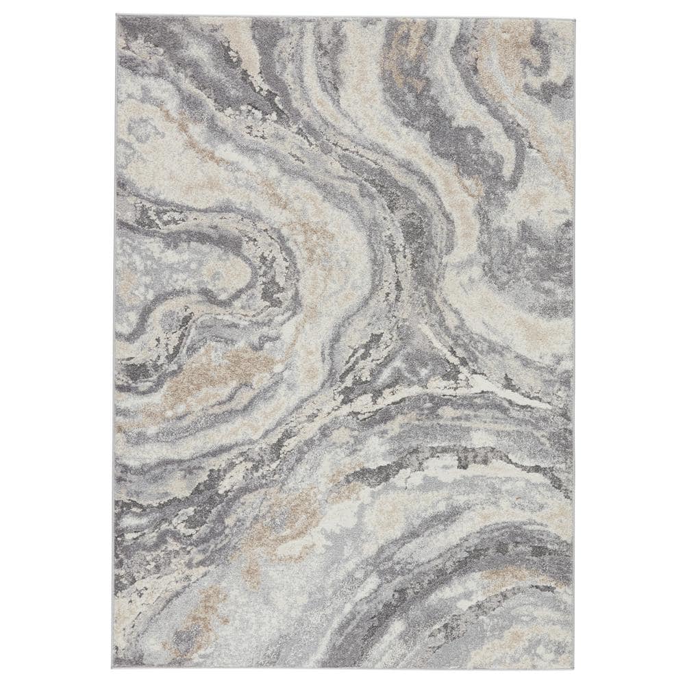Jaipur Living Gatlin Gray/Cream 5 ft. x 7 ft. 6 in. Abstract Area Rug ...