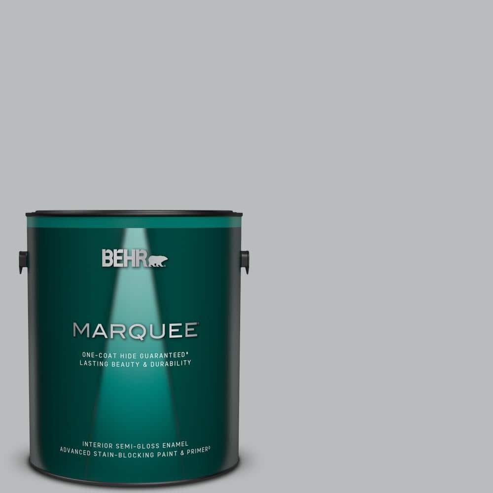 BEHR MARQUEE 1 gal. #PPU18-05 French Silver One-Coat Hide Semi-Gloss ...