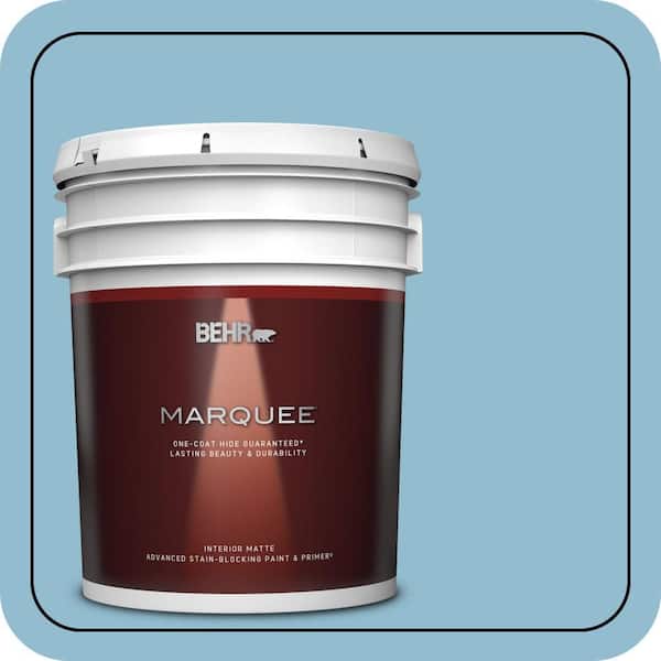 BEHR MARQUEE 5 gal. #S490-3 Reef Blue One-Coat Hide Matte Interior ...