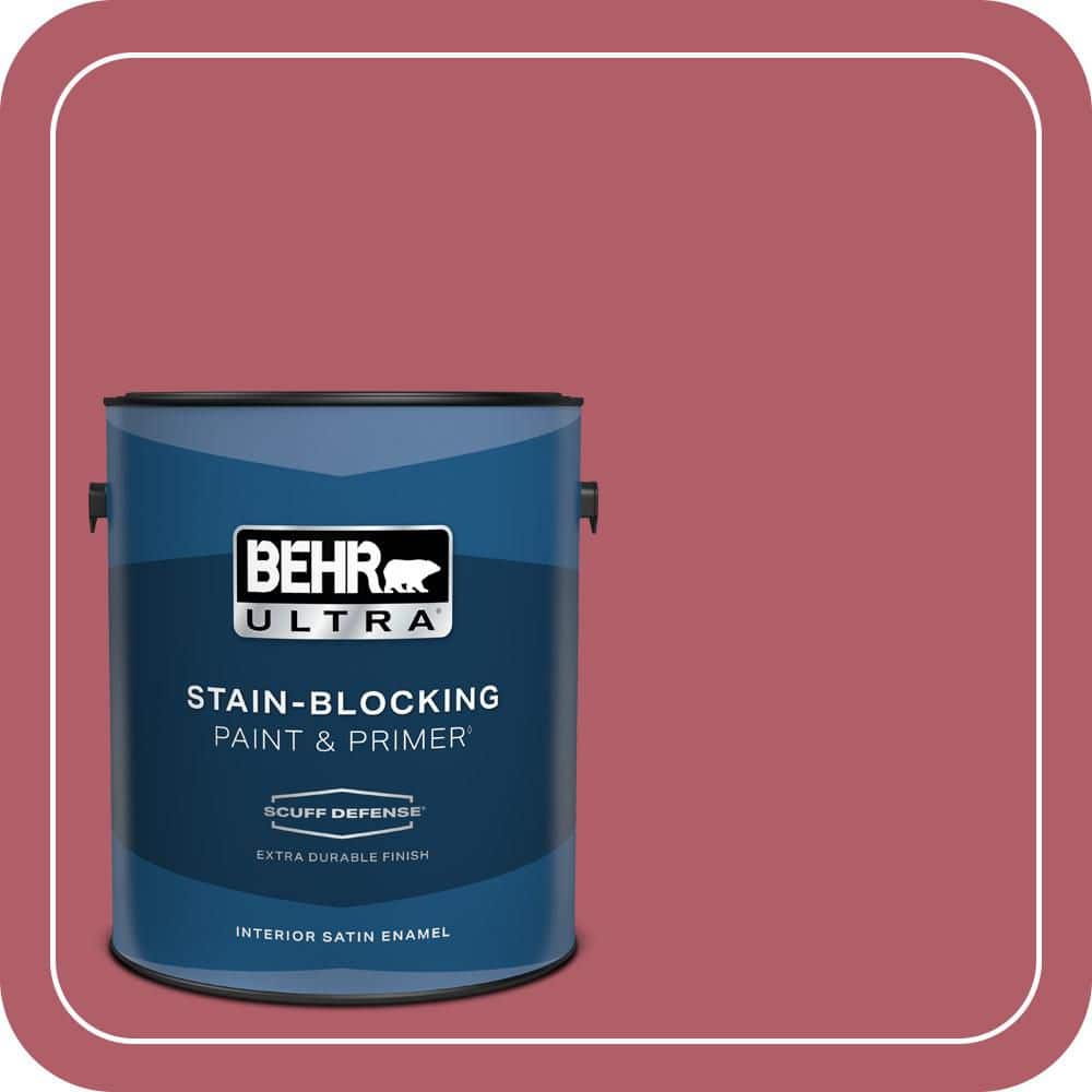 BEHR ULTRA 1 gal. #130D-5 Rhubarb Extra Durable Satin Enamel Interior ...