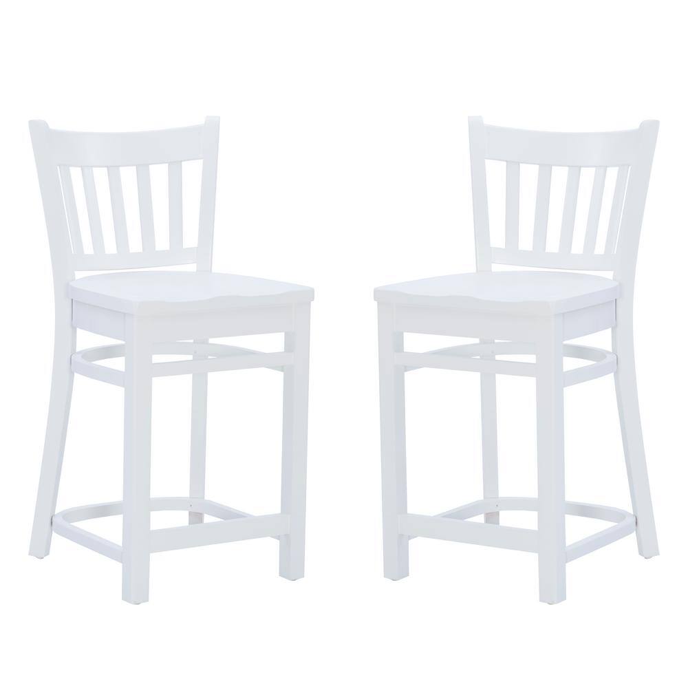 Linon Home Decor Lux 24 in. Seat Height White High back wood frame ...