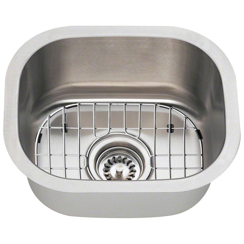 Polaris Sinks Stainless Steel 15 in. Undermount Bar Sink Kit-P2151-16 ...