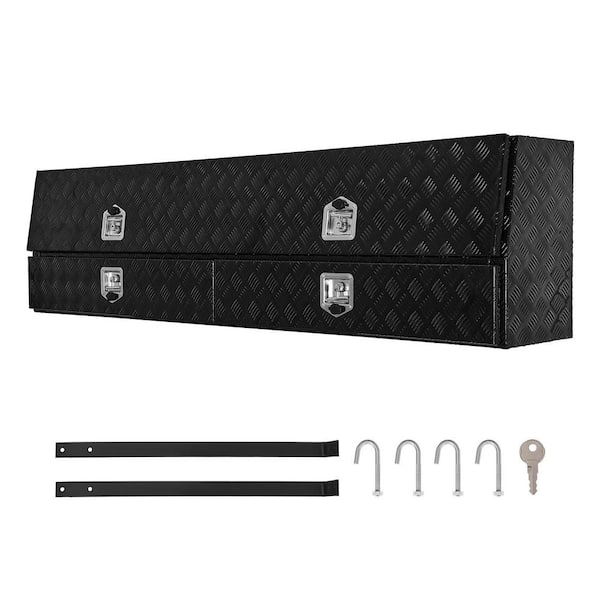 VEVOR Top Mount Truck Tool Box in Aluminum, 88 in., Heavy Duty Lockable ...