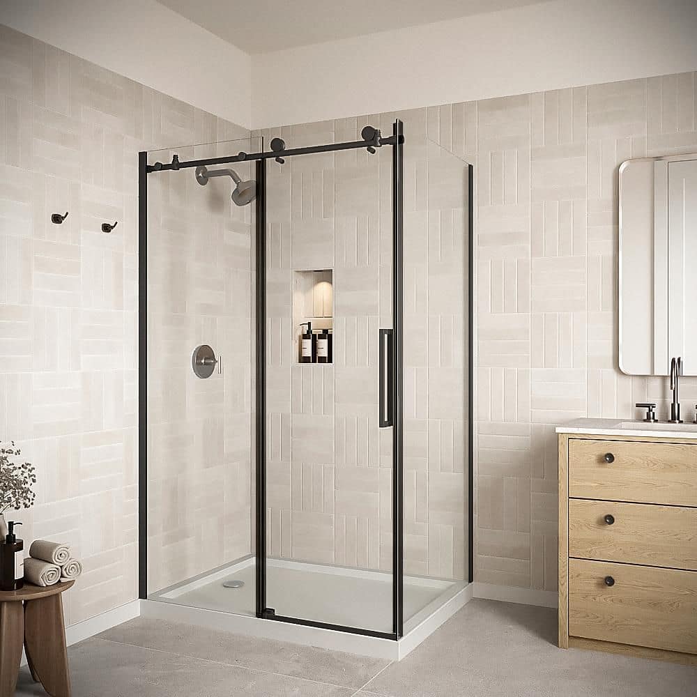 Streamline Cingoli 48 in. x 76 in. Semi-Frameless Sliding Shower Door ...