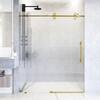 VIGO Elan 56 to 60 in. W x 74 in. H Sliding Frameless Shower Door in Matte Brushed Gold with 3/8 ...