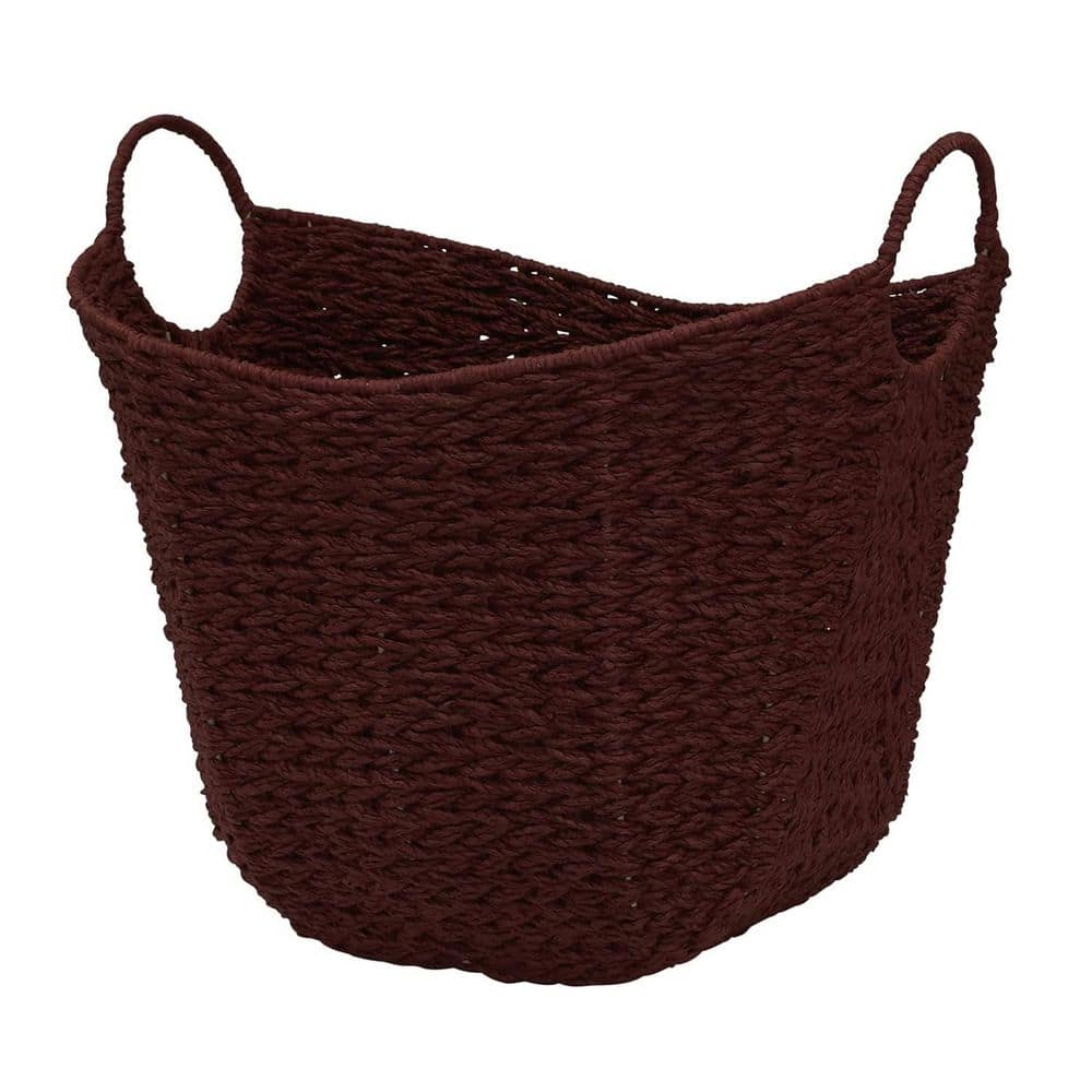 Red 19 in. x 17 in. Paper Decorative Basket Set of 1 with Handles ...