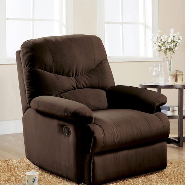 Boyel Living Dark Brown Microfiber Motion Recliner Chair with Easy ...