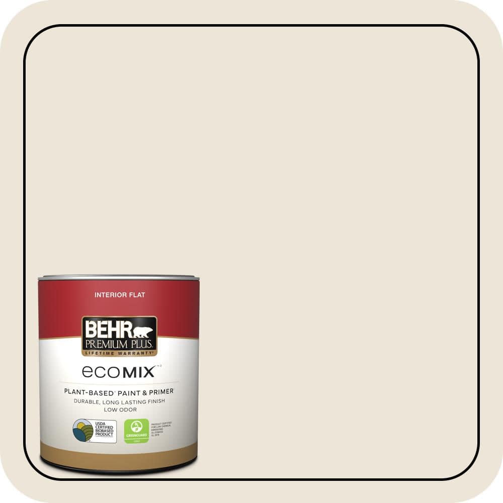 BEHR PREMIUM PLUS 1 qt. #N300-1 Sail Cloth Flat EcoMix Plant-Based ...