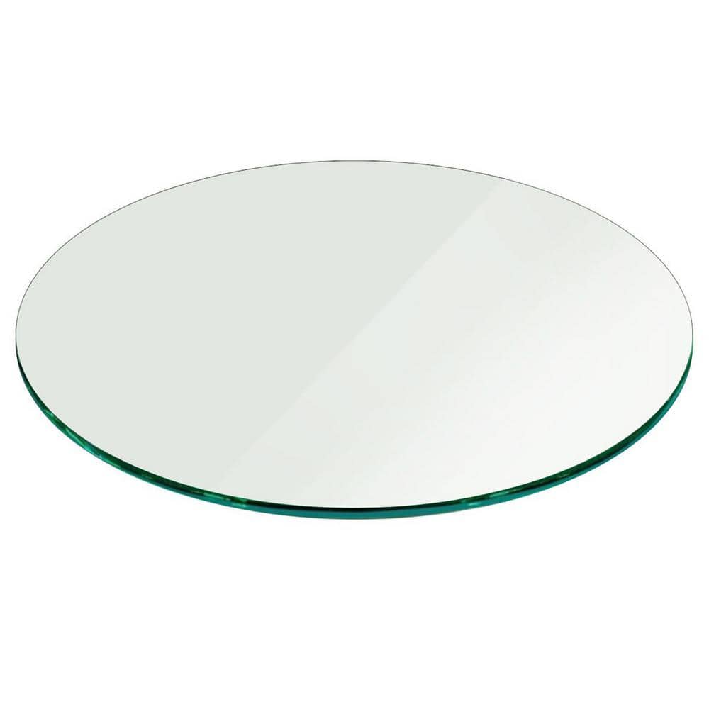 Fab Glass and Mirror 48 in. Clear Round Glass Table Top, 3/8 in ...