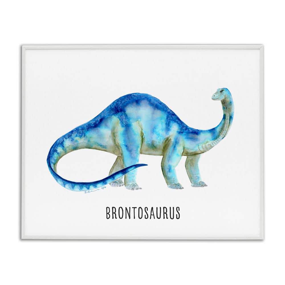 Stupell Industries Brontosaurus Dinosaur Learning by Brett Blumenthal ...