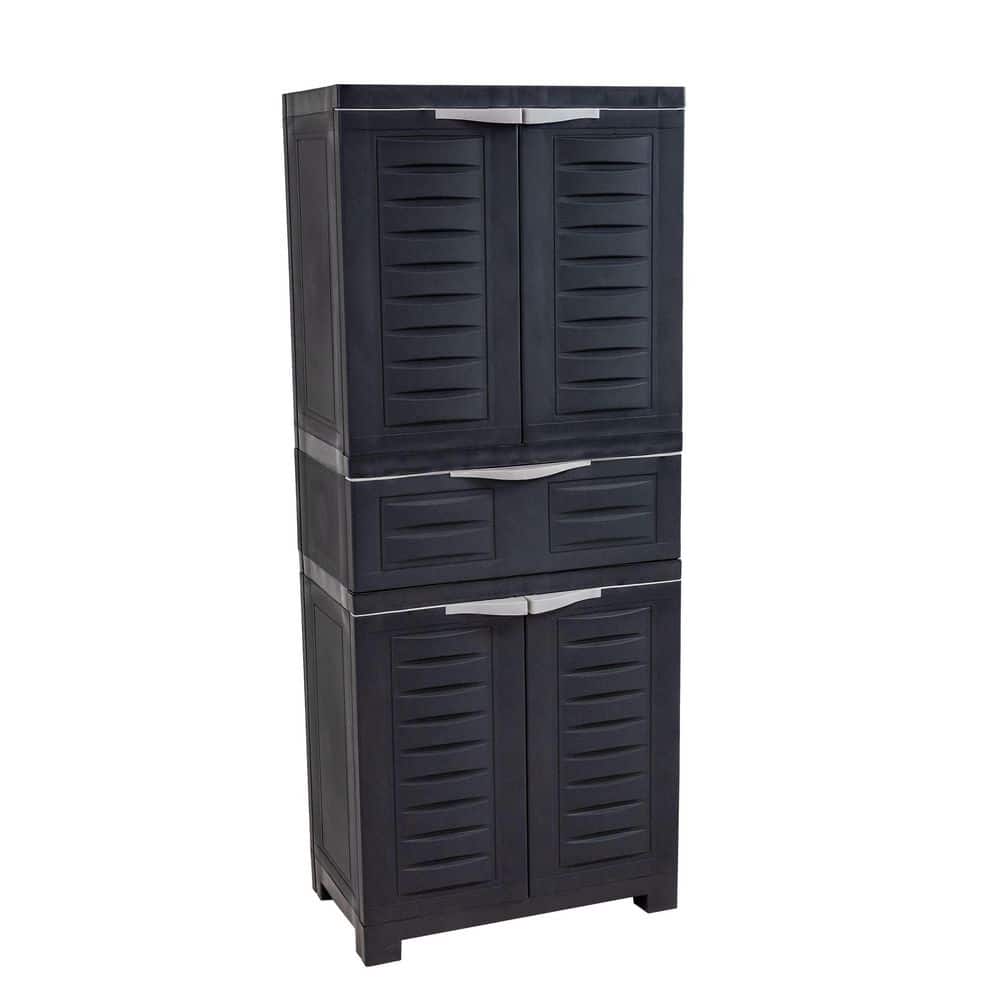 Sunnydaze Plastic Storage 23.25 in. W x 57 in. H x 13.75 in. D ...