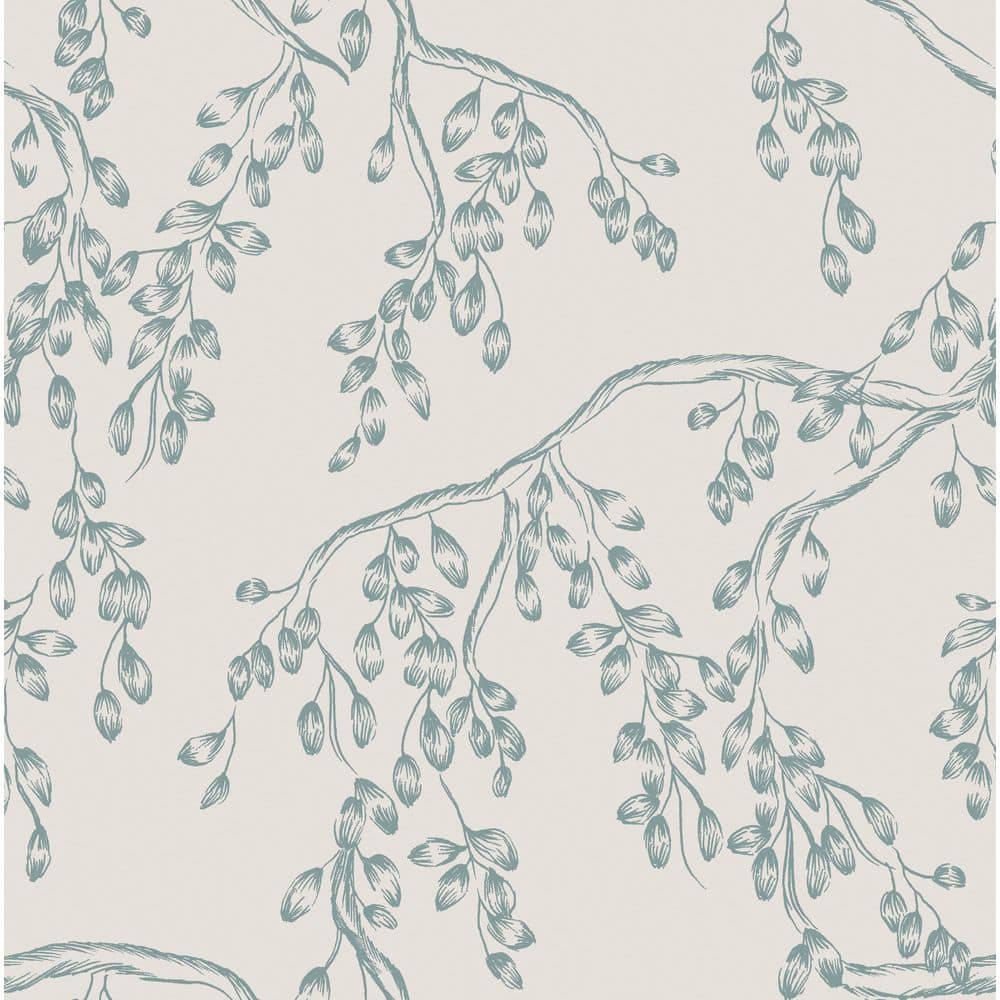Laura Ashley Rainham Willow Newport Blue Wallpaper 140334 - The Home Depot