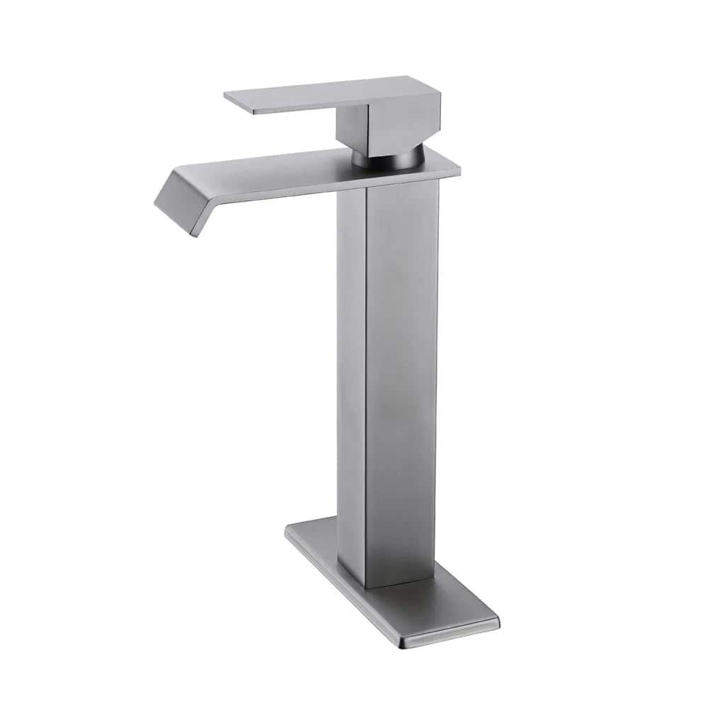 Dyiom Waterfall Spout Bathroom Faucet, Single Handle Bathroom Vanity ...