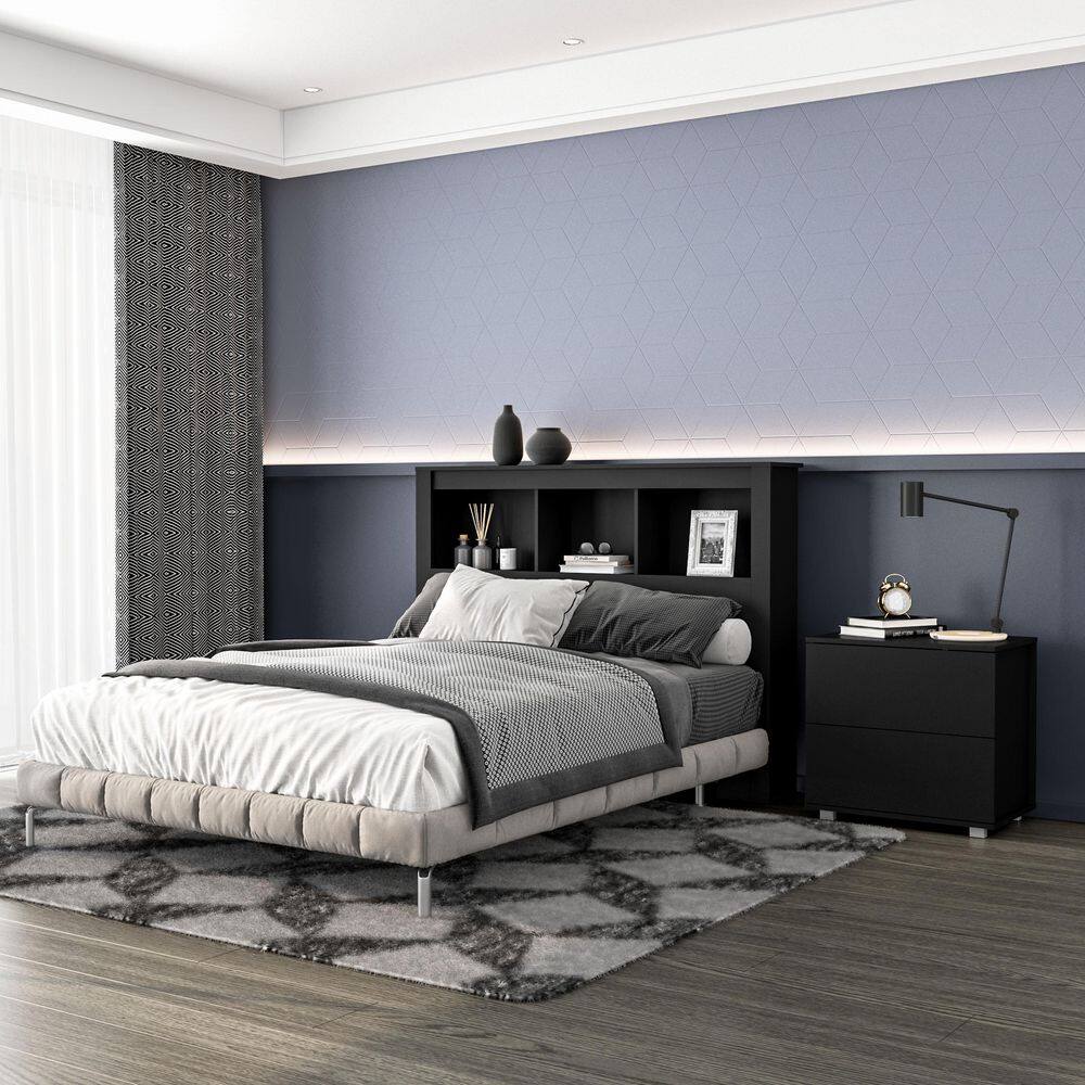 Polifurniture Madison 2 Piece Black Wood Full Size Bedroom Set ...