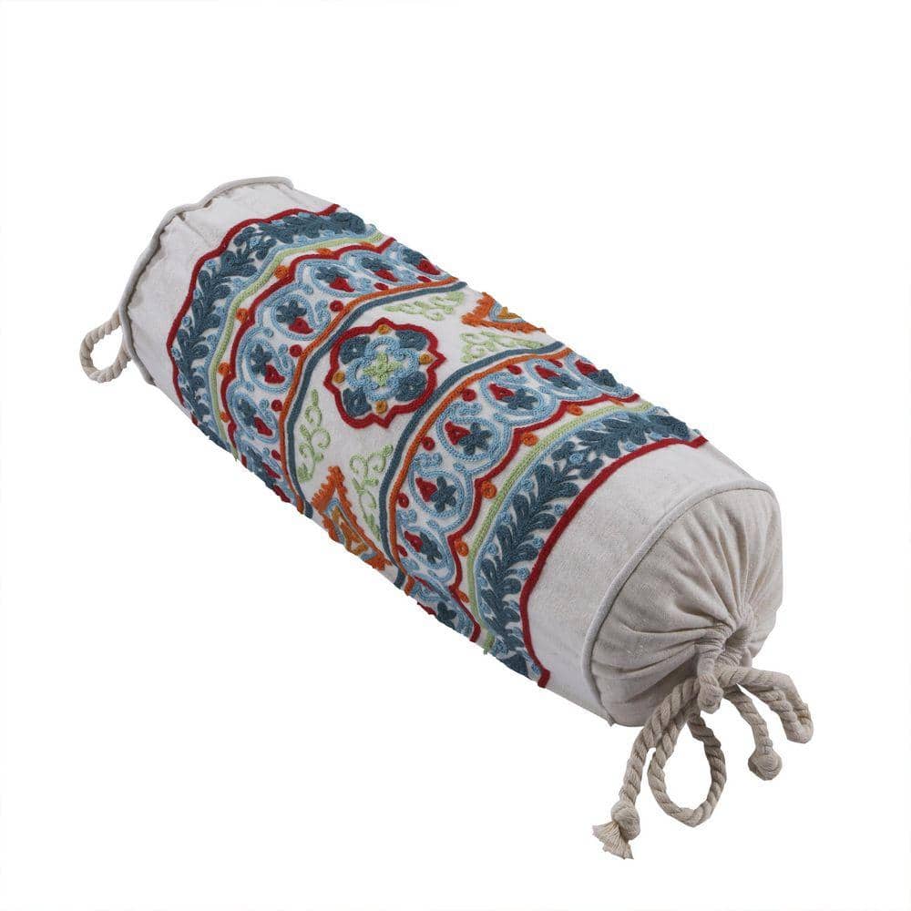 LEVTEX HOME Rhapsody Multicolor Paisley and Medallion Embroidery 7 in ...