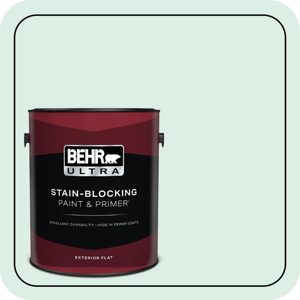 BEHR ULTRA 1 gal. #M420-1 Sparkling Brook Flat Exterior Paint & Primer ...