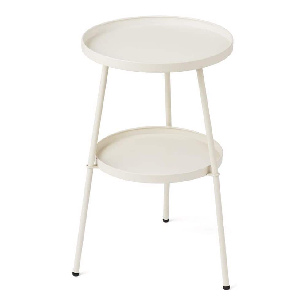 Karl home 2-Tier Round Metal Outdoor Side Table HDK1G56001883 - The ...